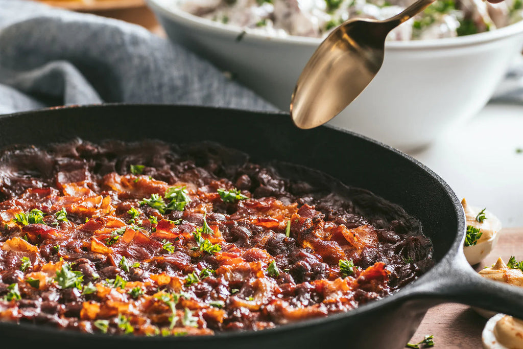 Cast Iron Sweet & Smoky Bbq Baked Beans | Farmergirl Fresh